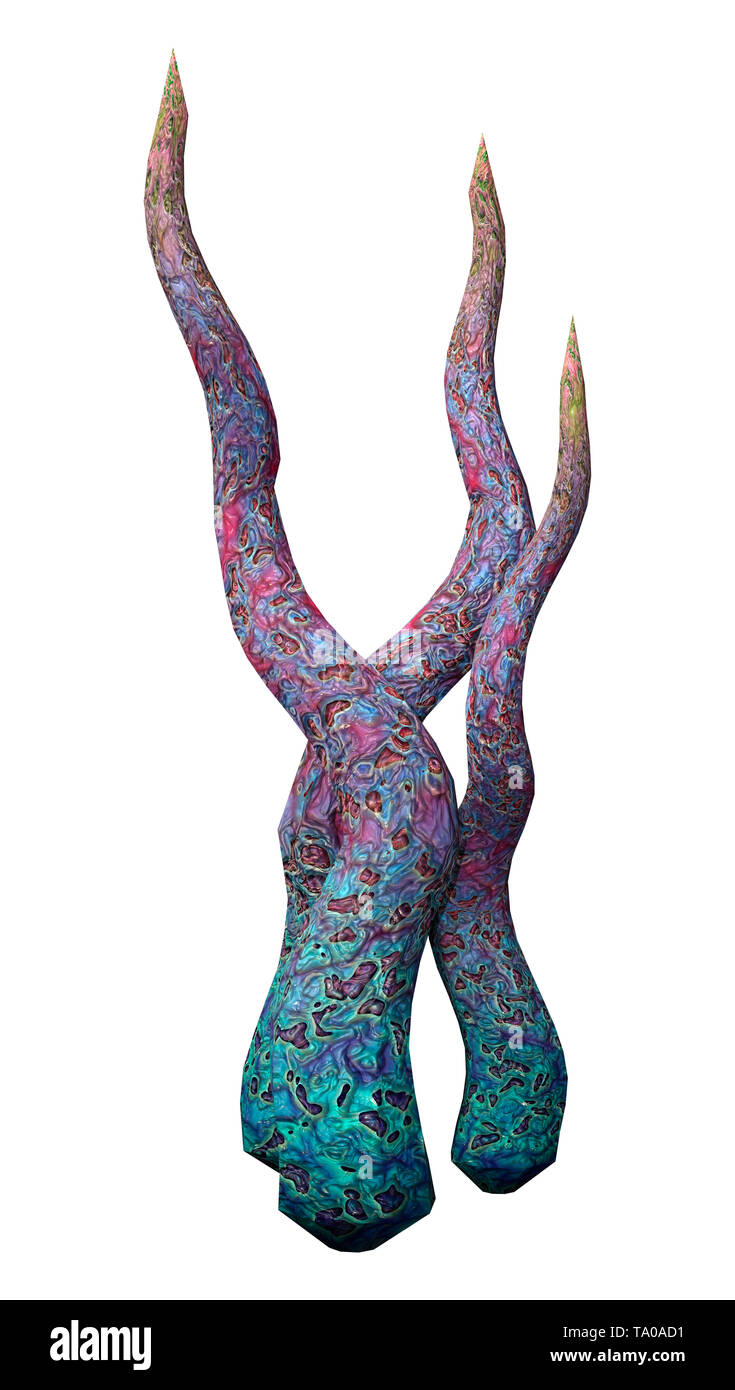 3D rendering of a fantasy alien plant isolated on white background ...