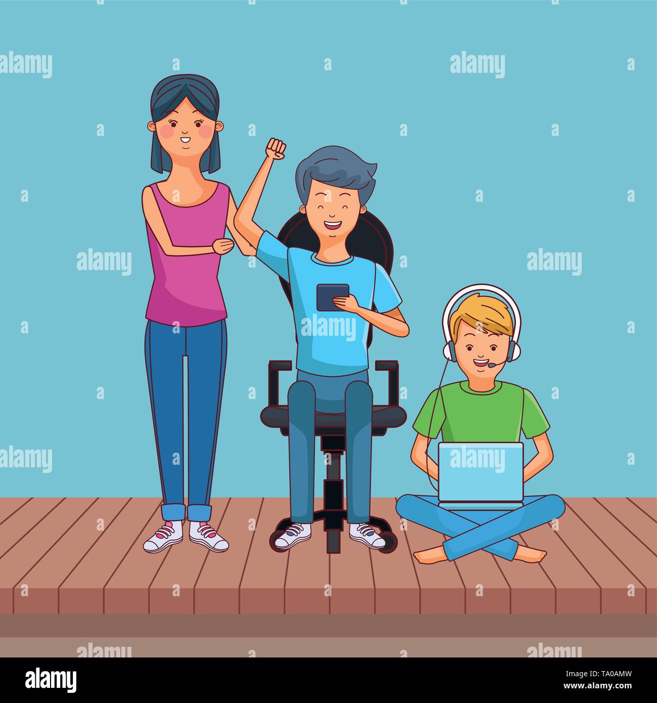 Millennial people gaming party Stock Vector Image & Art - Alamy