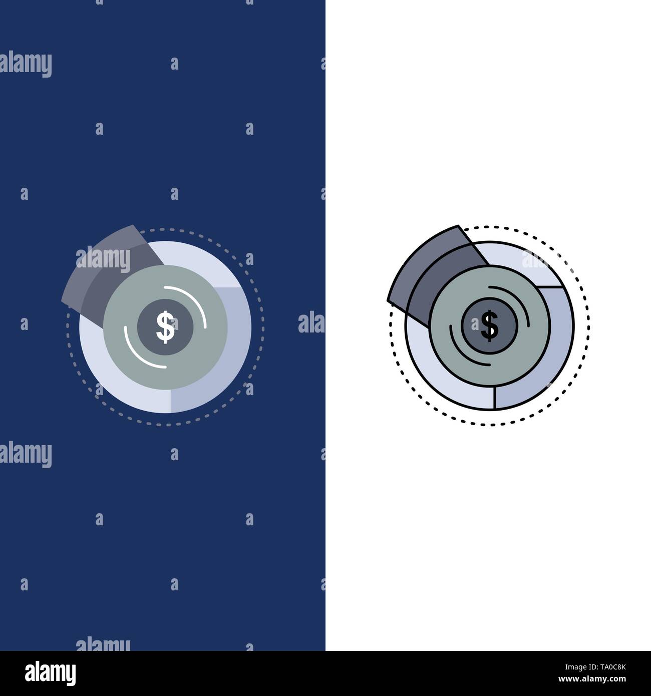 Balance, budget, diagram, financial, graph Flat Color Icon Vector Stock ...