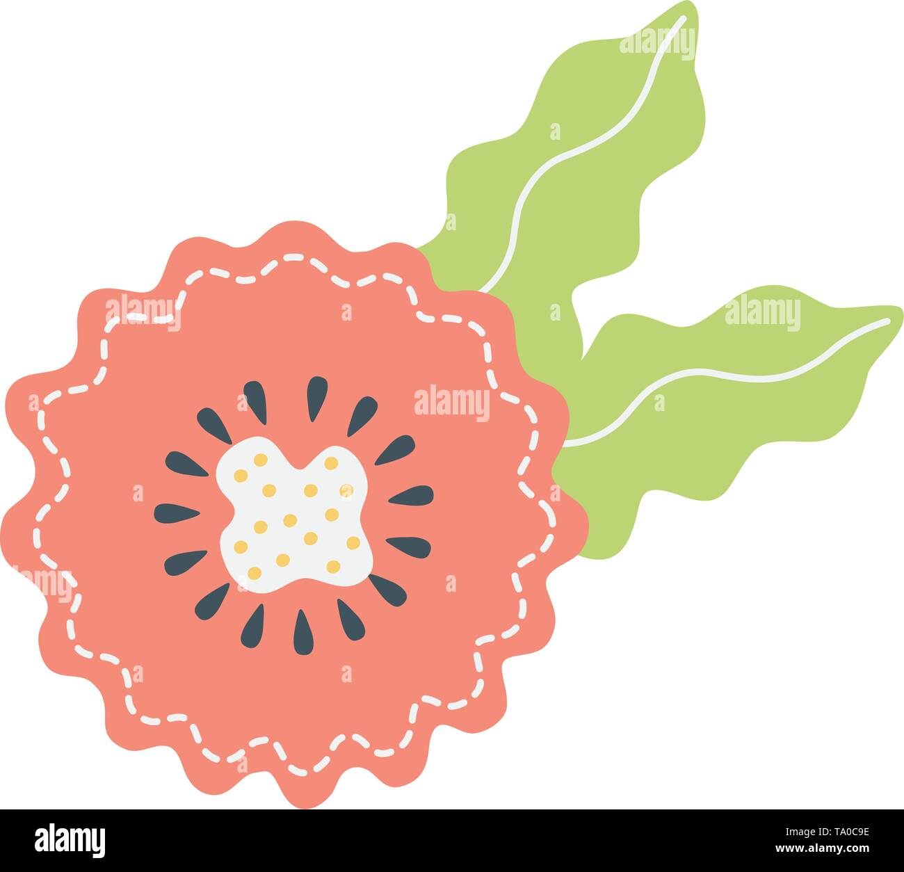 Flower stamp design, floral nature plant ornament garden decoration and ...