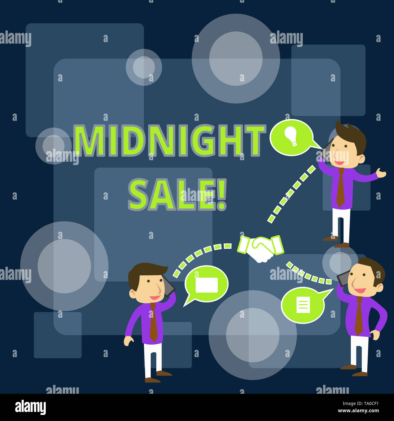 Writing note showing Midnight Sale. Business concept for store will be ...