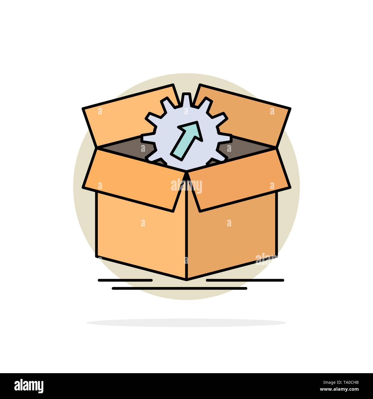 Upload Performance Productivity Progress Work Flat Color Icon Vector Stock Vector Image
