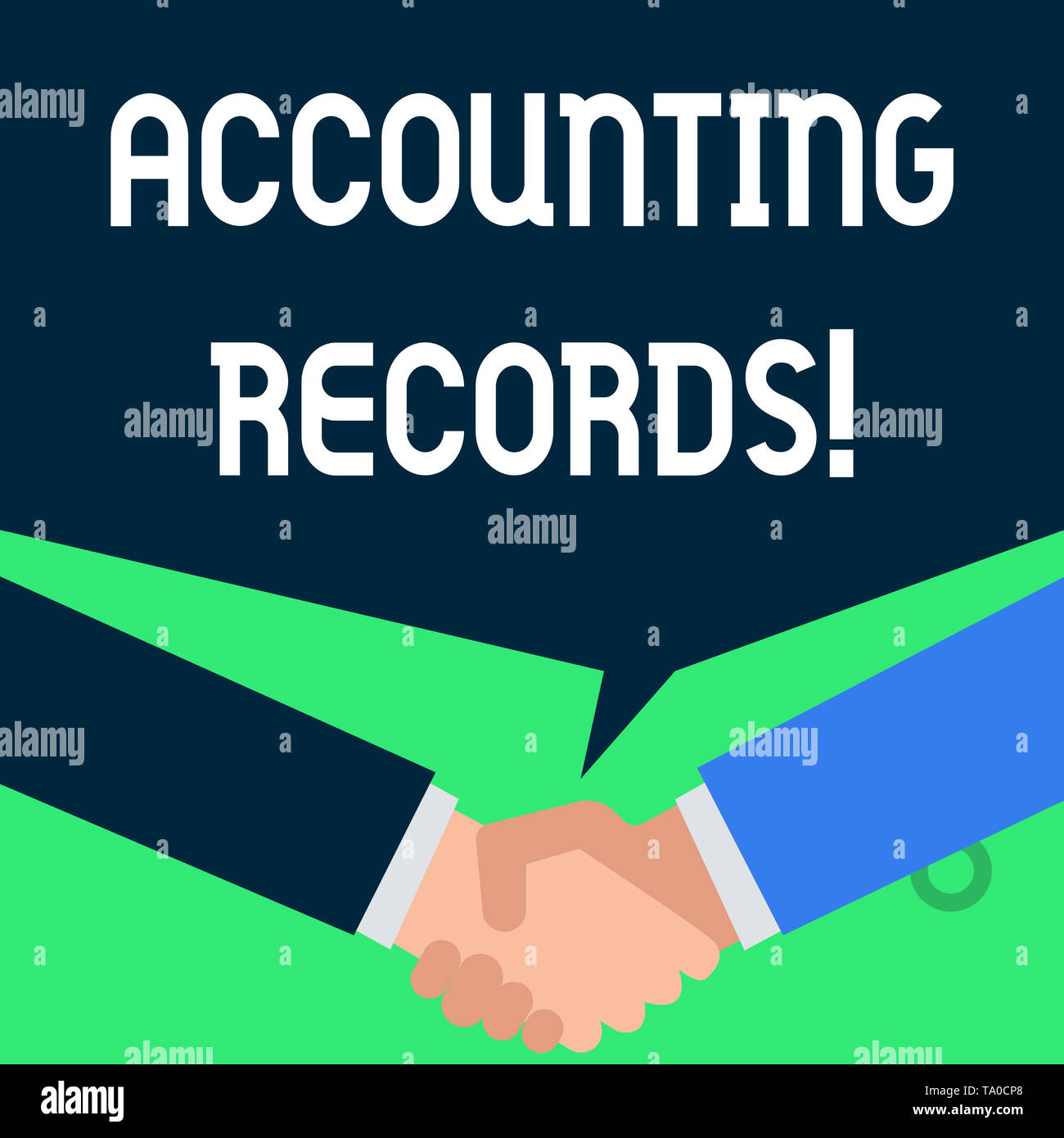 Writing note showing Accounting Records. Business concept for Manual or ...