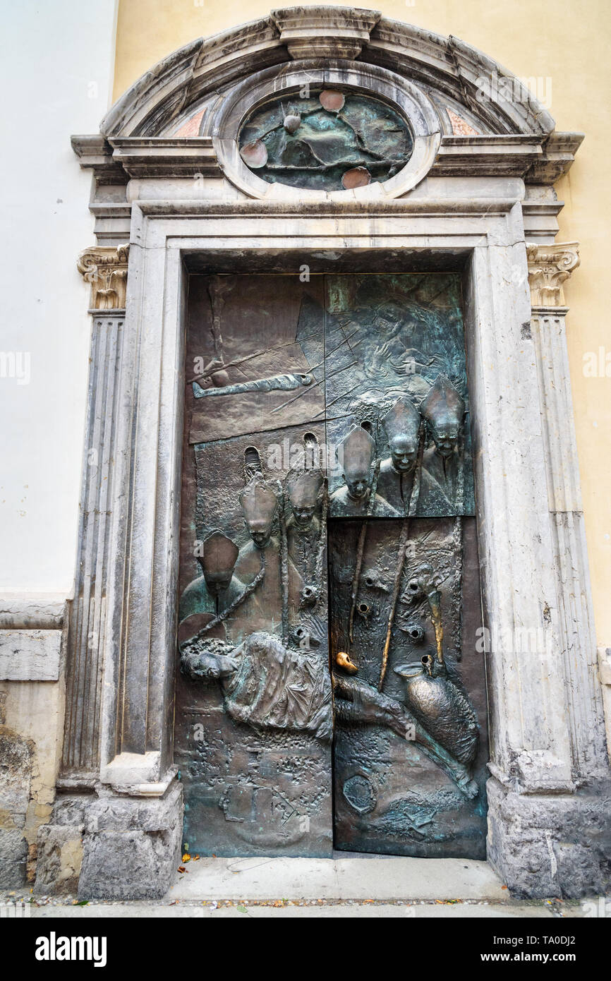 Ljubljanska Vrata Is Door Of St Nicholas Cathedral Or Ljubljana