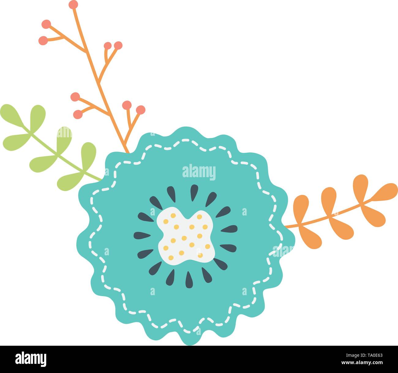 Flower stamp design, floral nature plant ornament garden decoration and ...