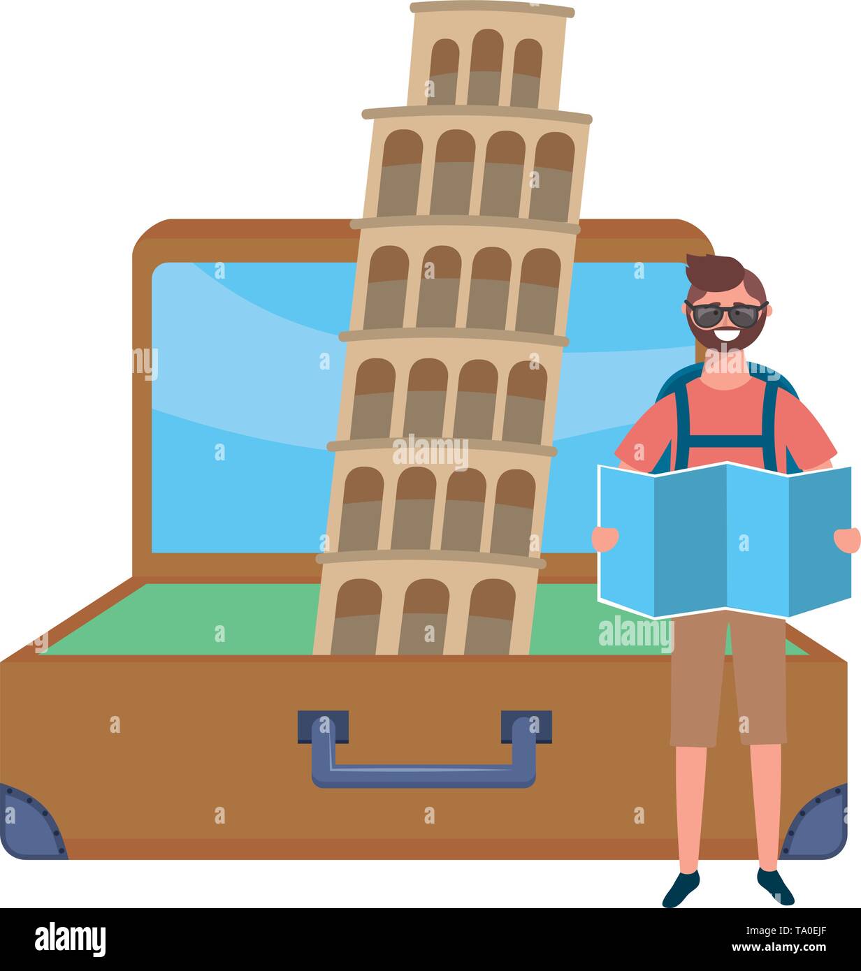 Pisa tower landmark design, Travel trip vacation tourism journey and ...