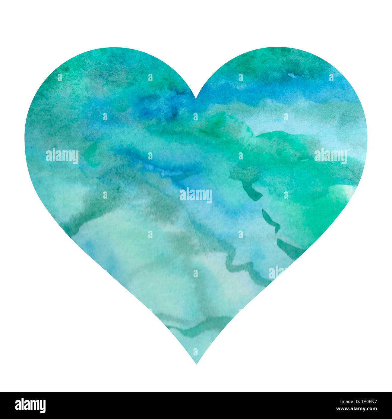 Watercolor hand-painted illustration. A heart filled watercolor ...