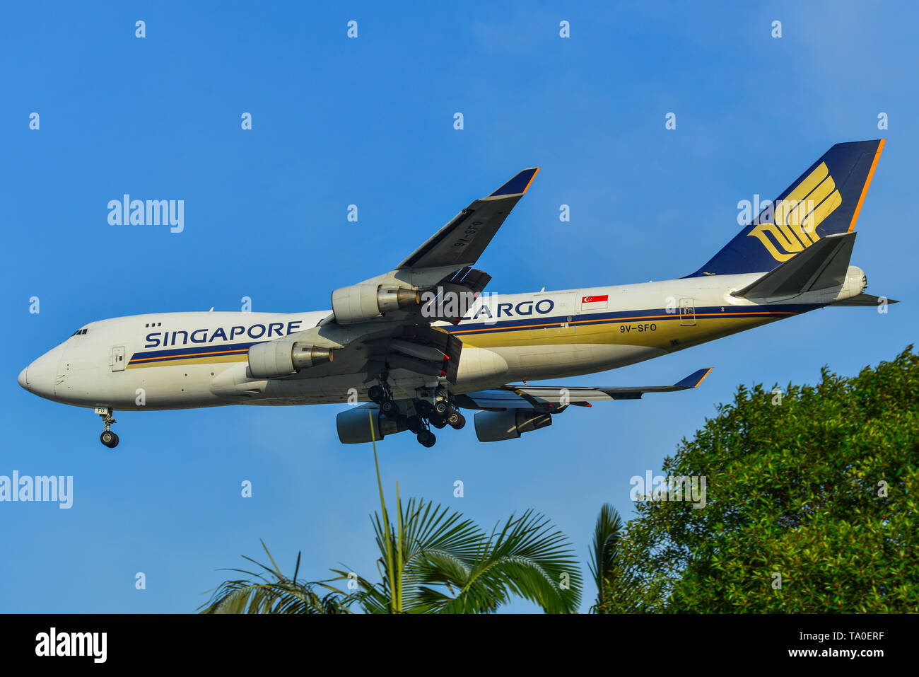 Singapore - Mar 27, 2019. 9V-SFO Singapore Airlines Cargo Boeing 747 ...