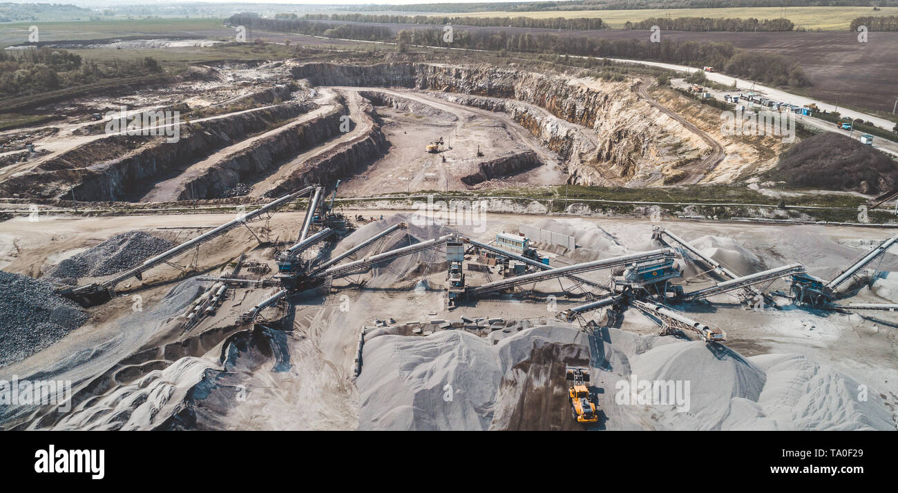 Aerial view of the granite quarry Stock Photo - Alamy