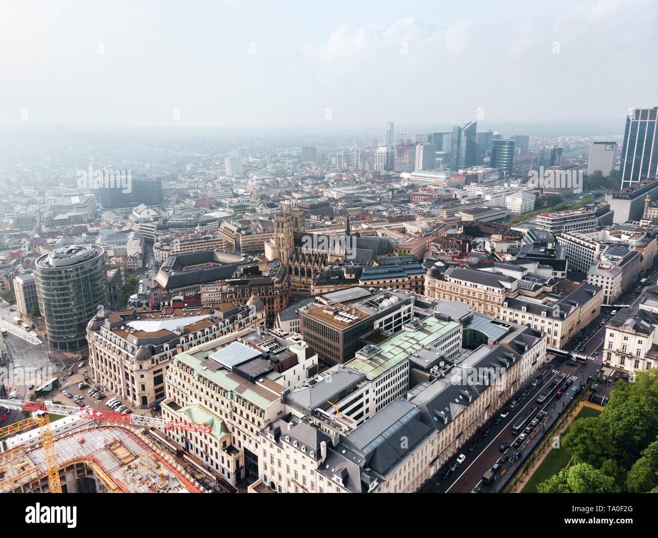 Aerial view of the panorama of the city of Brussels, Belgium Stock ...