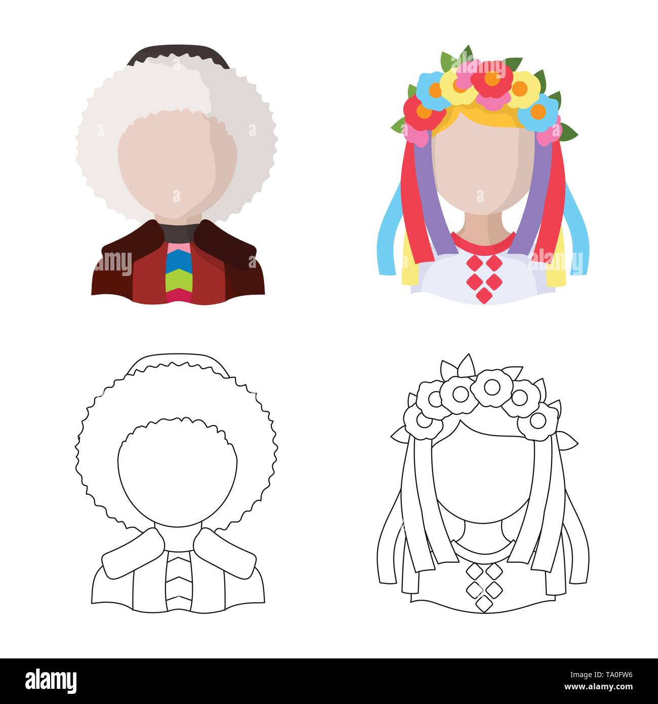 Vector illustration of imitator and resident sign. Collection of ...