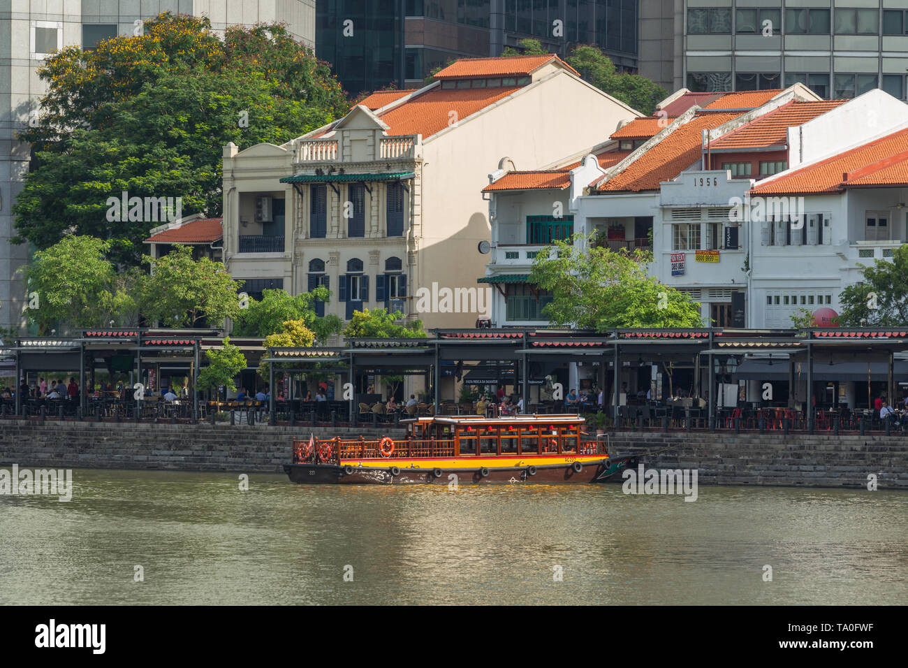Boat Quay is a historical quay in Singapore near the mouth of the ...