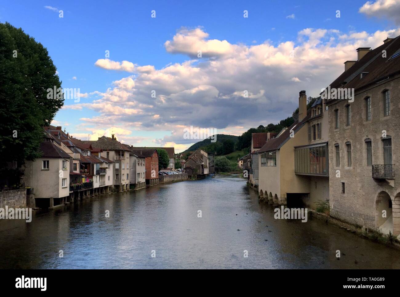 French rural landscape in mountain area with dramatic skies Stock Photo ...
