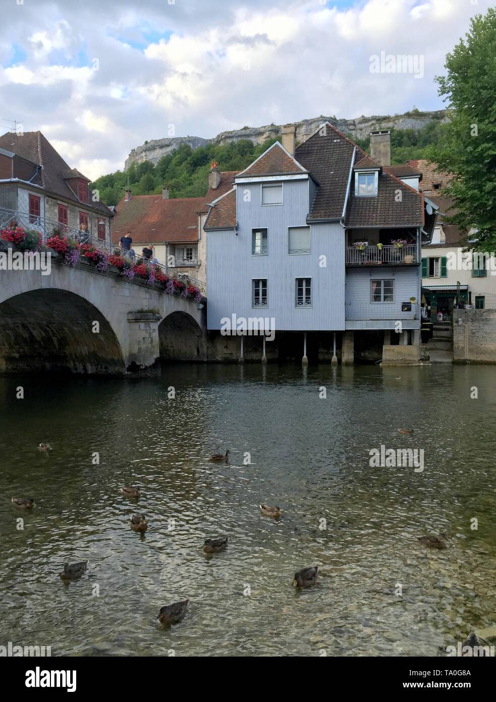 French rural landscape in mountain area with dramatic skies Stock Photo ...