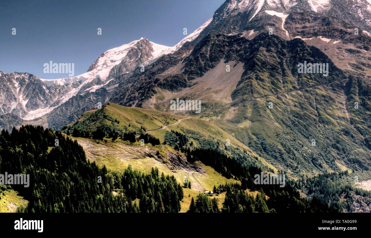 French rural landscape in mountain area with dramatic skies Stock Photo ...