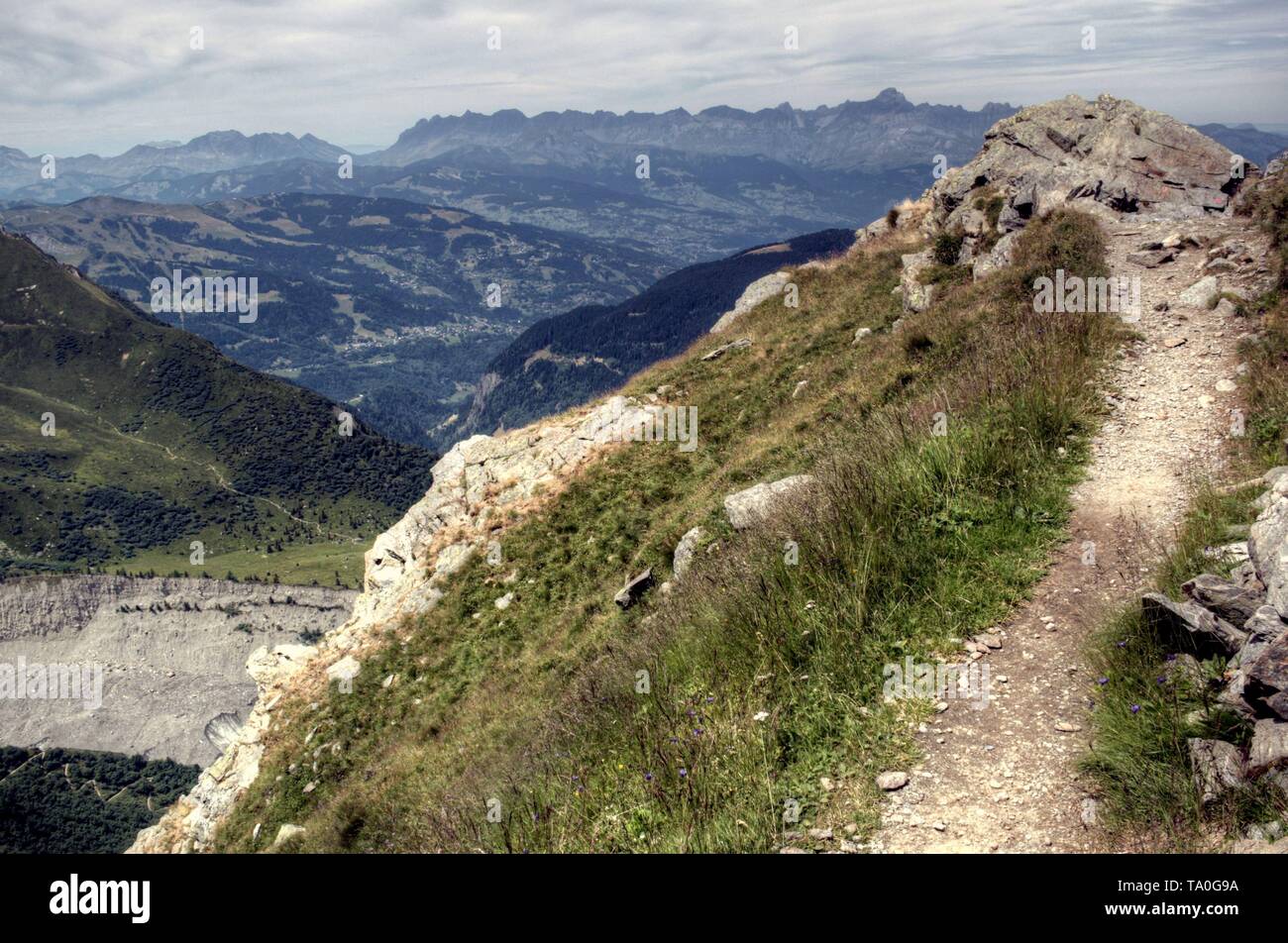 French rural landscape in mountain area with dramatic skies Stock Photo ...