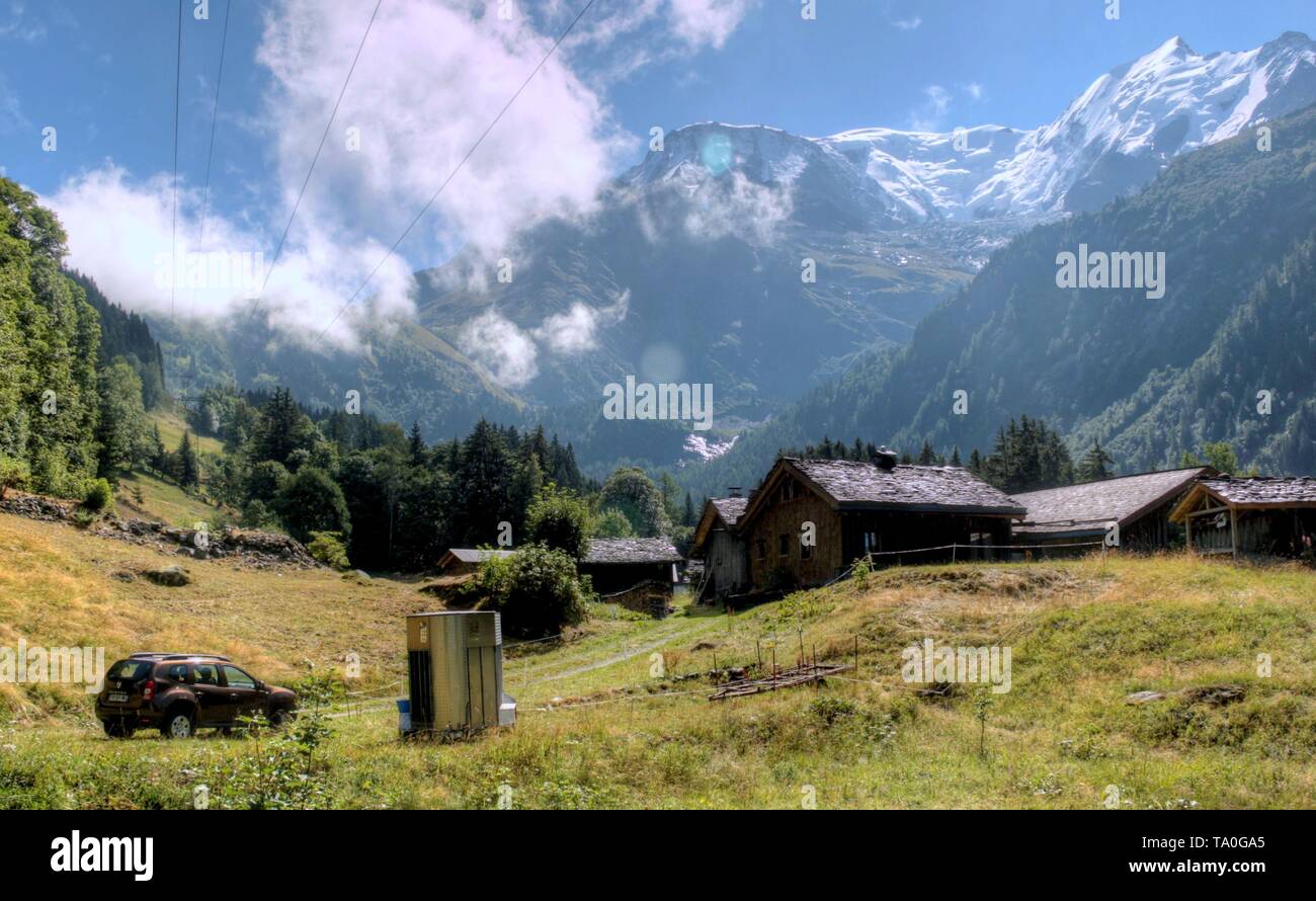 French rural landscape in mountain area with dramatic skies Stock Photo ...