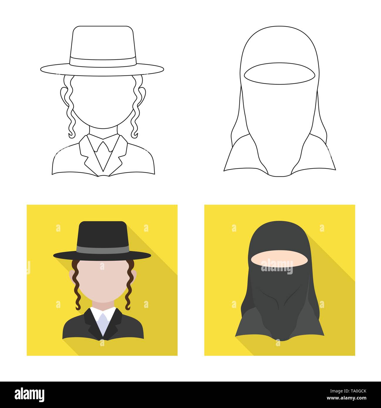 Vector illustration of imitator and resident sign. Set of imitator and ...