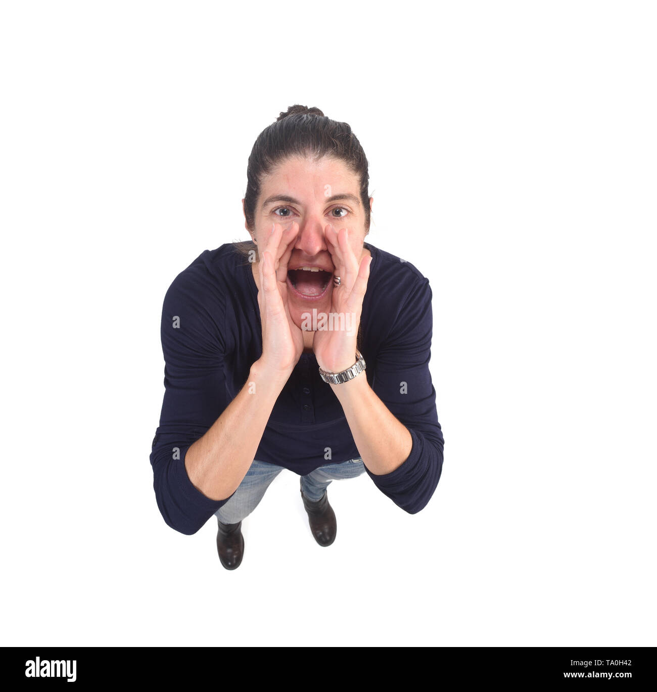 Woman scream from above hi-res stock photography and images - Alamy