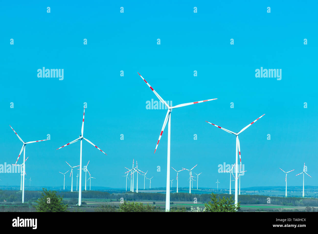 Wind turbine .Sustainable development, renewable energy.Windmills for ...