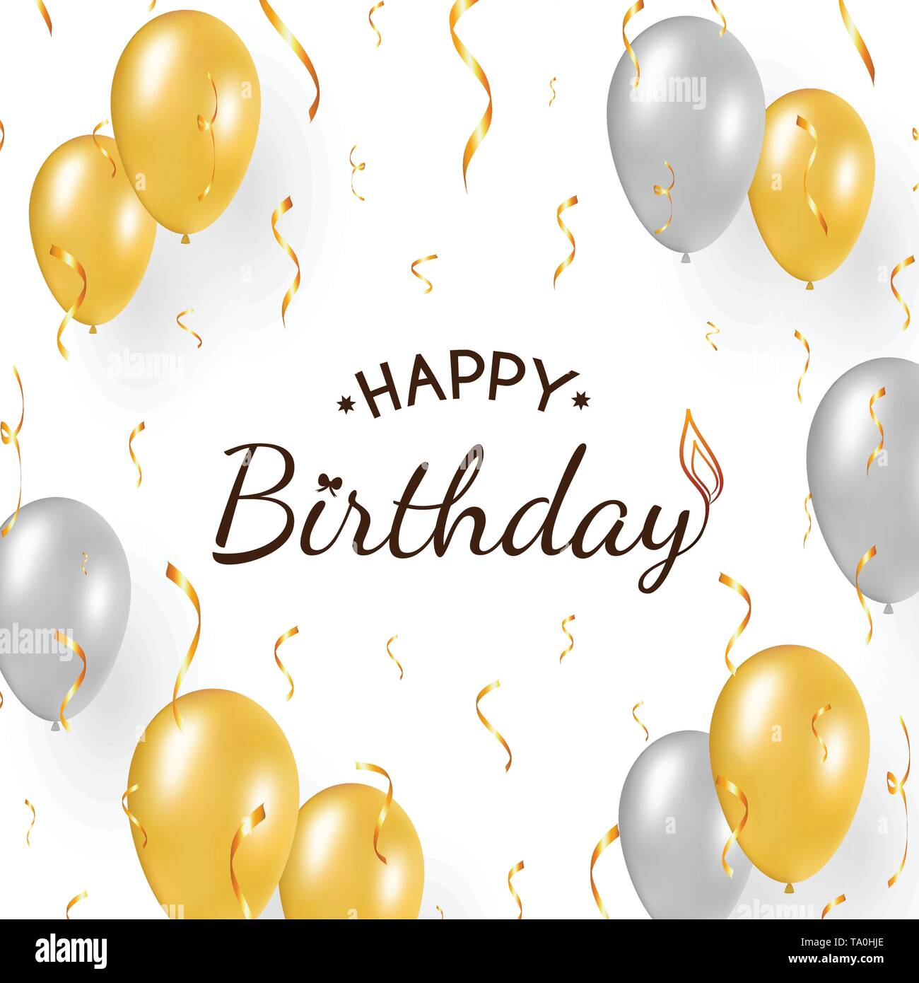 Happy Birthday design with balloons, confetti Stock Vector Image & Art ...