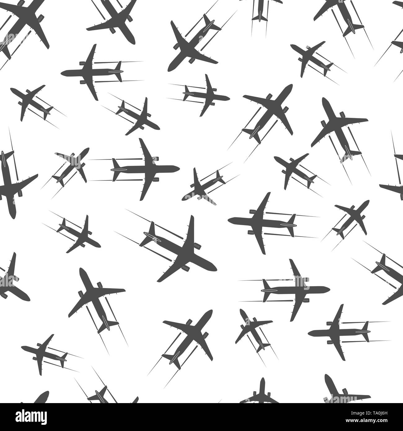 Seamless pattern with the image of a flying plane. Design for ...