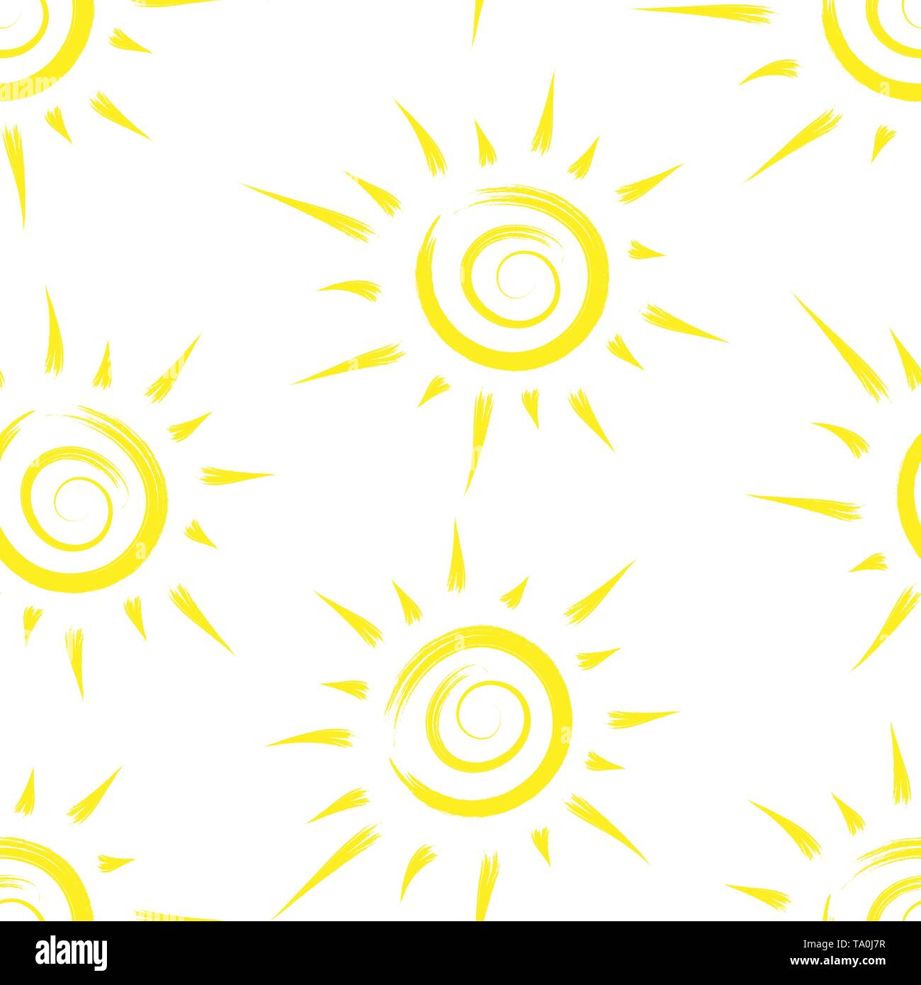 Seamless pattern with sun painted. Design for backgrounds, Wallpapers ...