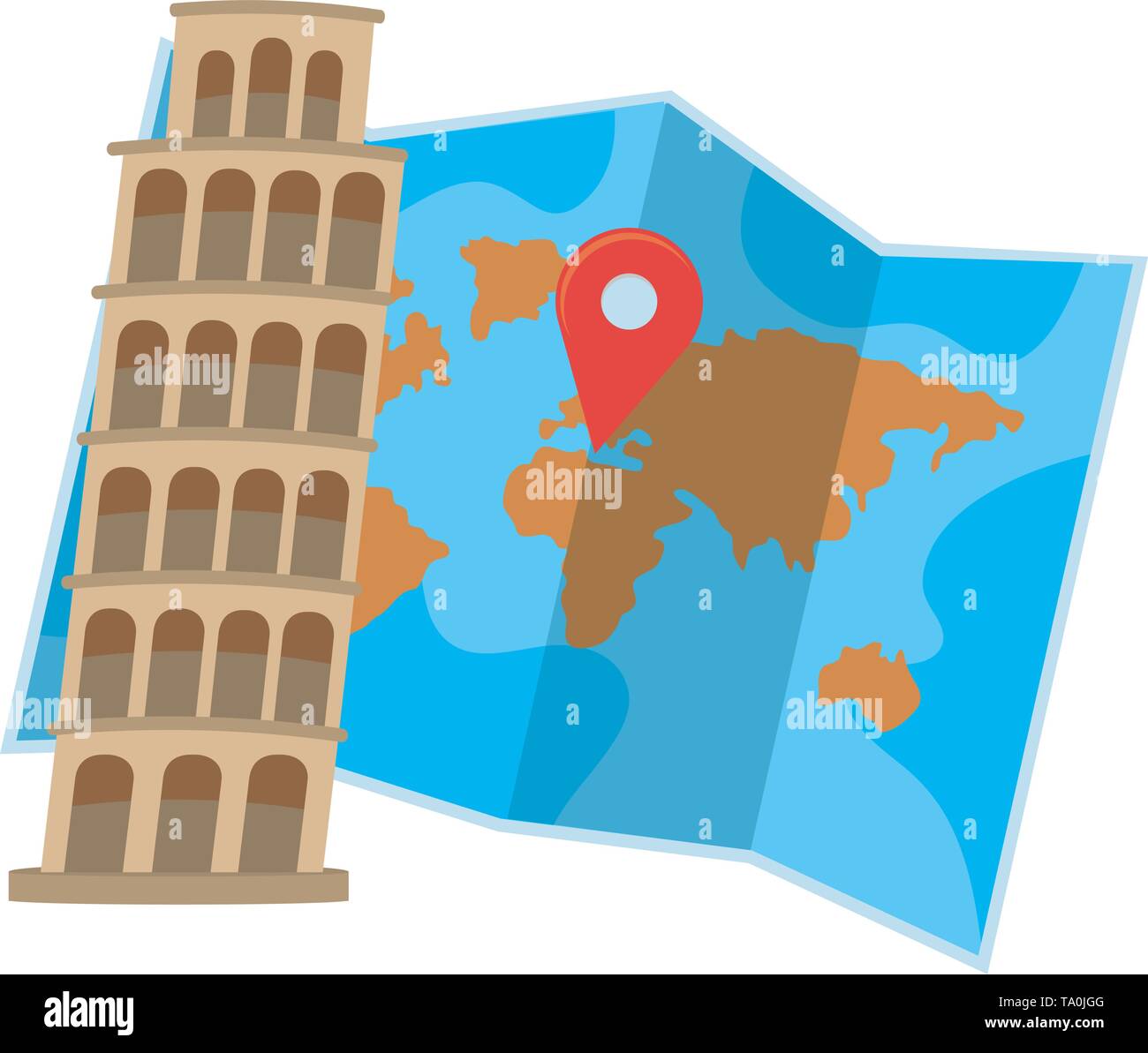 Pisa tower landmark design, Travel trip vacation tourism journey and ...