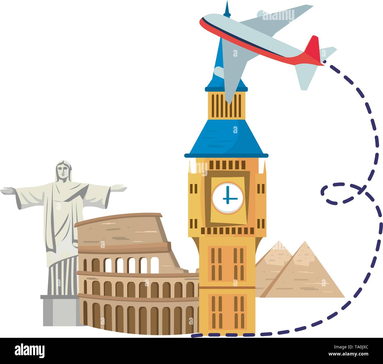 landmark design, Travel trip vacation tourism journey and tourist theme ...