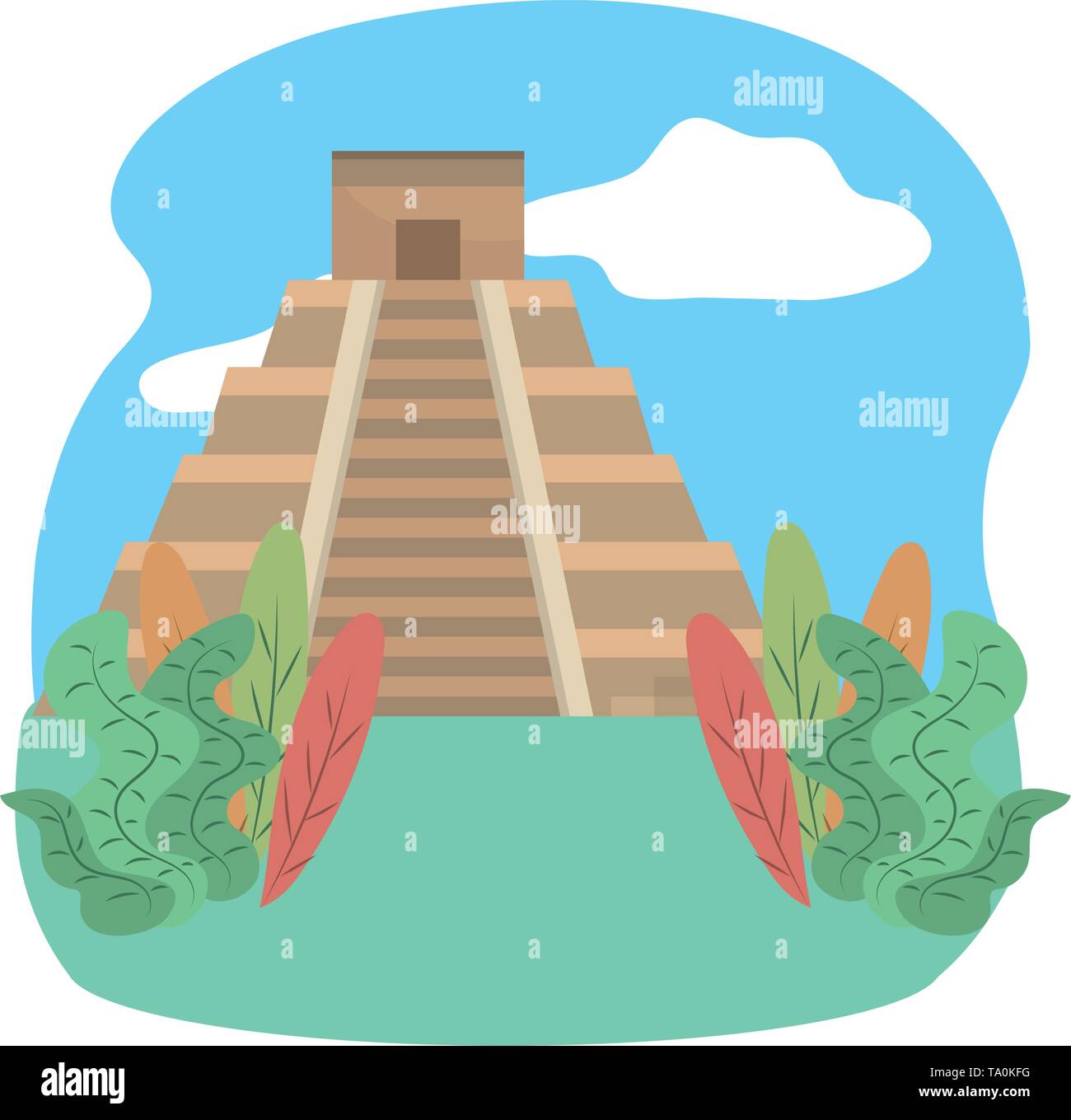 Kukulkan pyramid landmark design, Travel trip vacation tourism journey ...