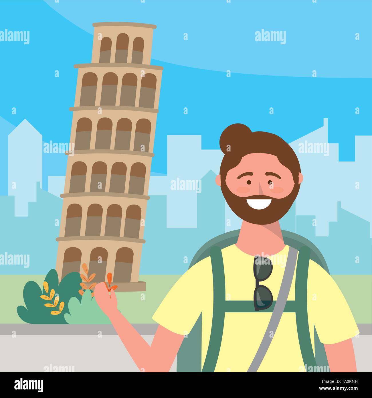 Pisa tower landmark design, Travel trip vacation tourism journey and ...