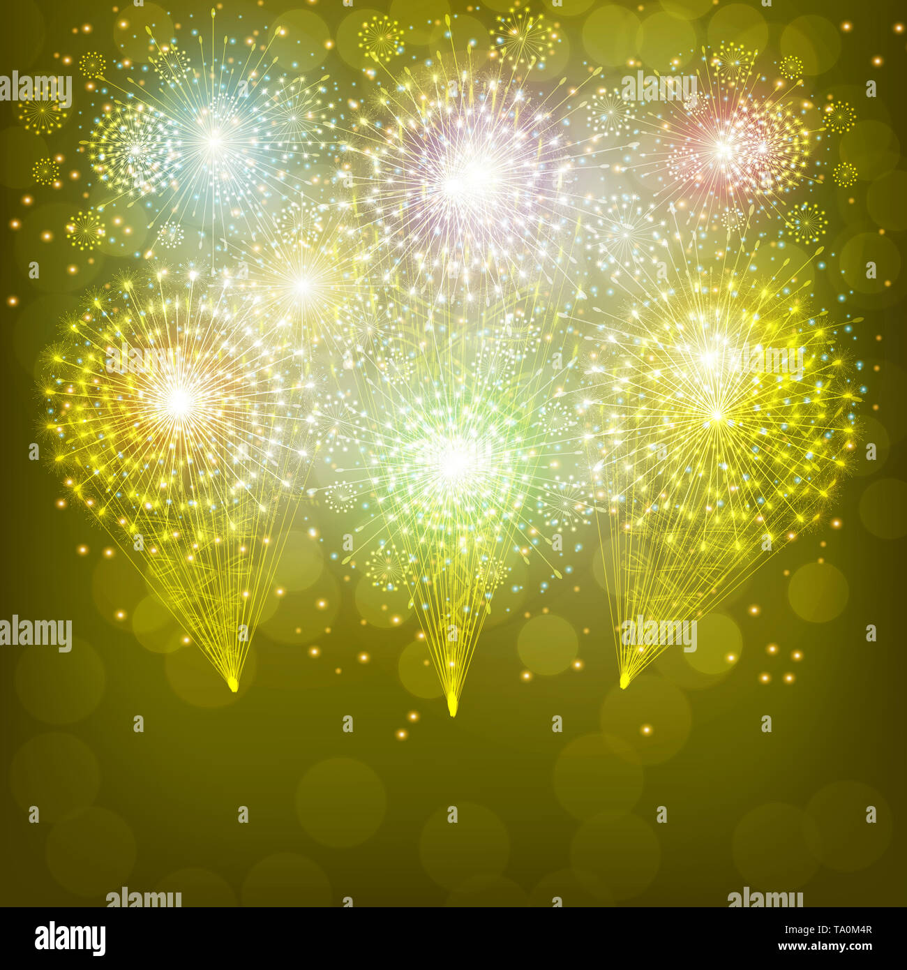 Brightly Gold Fireworks. Holiday fireworks background. Illustration of ...