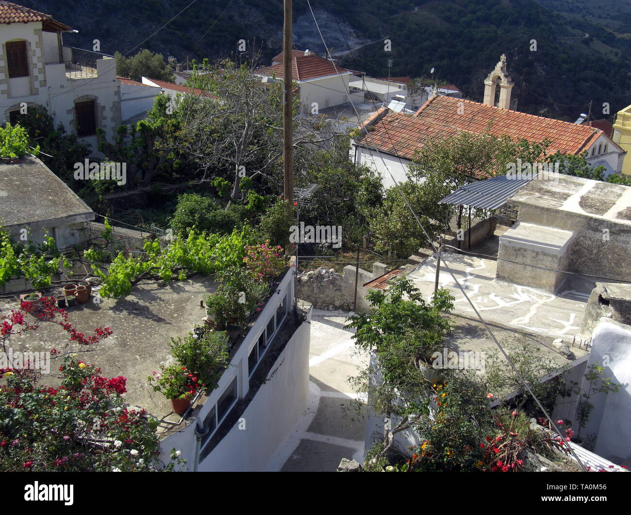 Everyday life at the island Crete in Greece in the summer Stock Photo ...