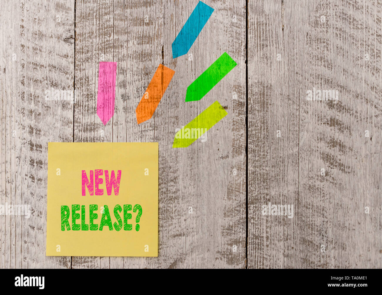 Conceptual hand writing showing New Release Question. Concept meaning ...