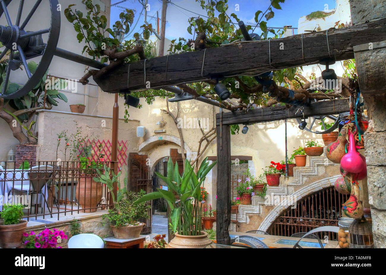 Everyday life at the island Crete in Greece in the summer Stock Photo ...