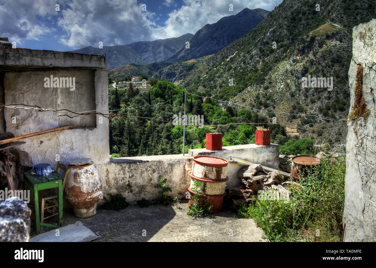 Everyday life at the island Crete in Greece in the summer Stock Photo ...