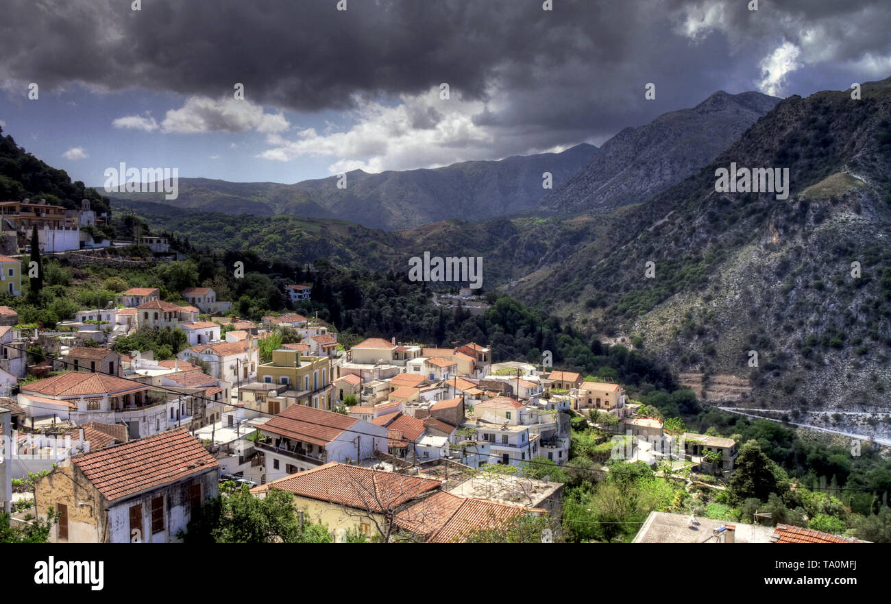 Everyday life at the island Crete in Greece in the summer Stock Photo ...