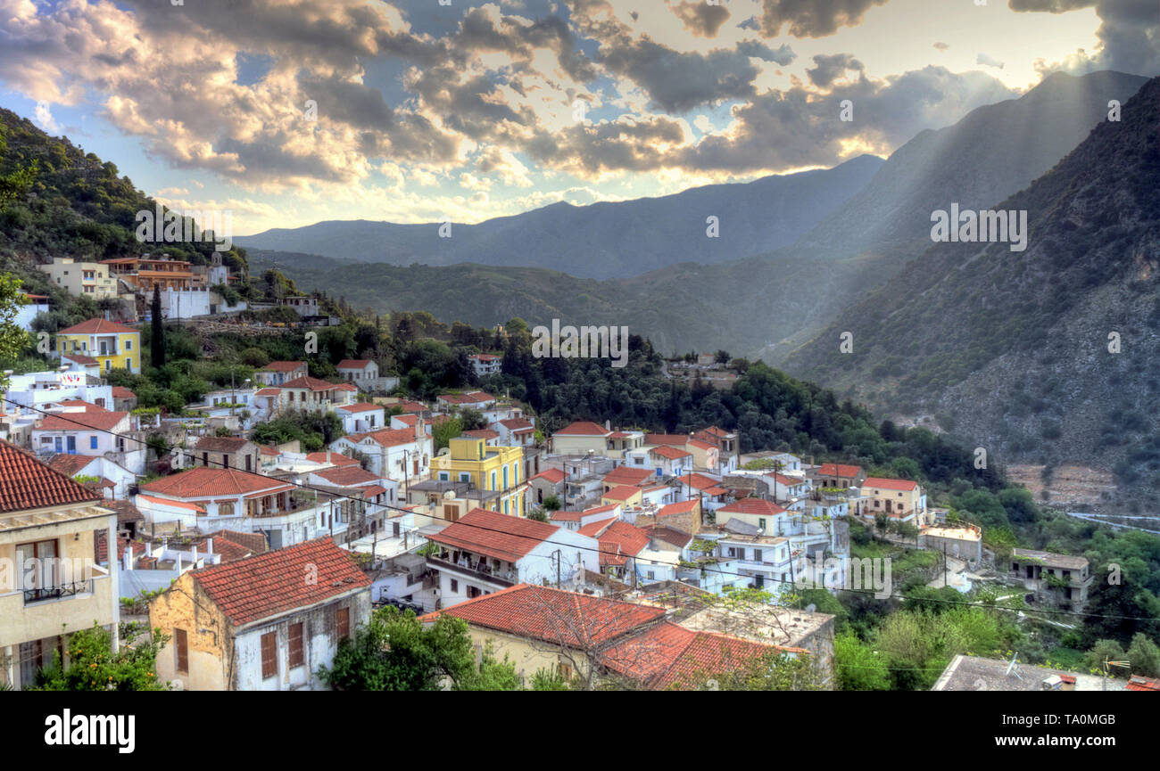 Everyday life at the island Crete in Greece in the summer Stock Photo ...
