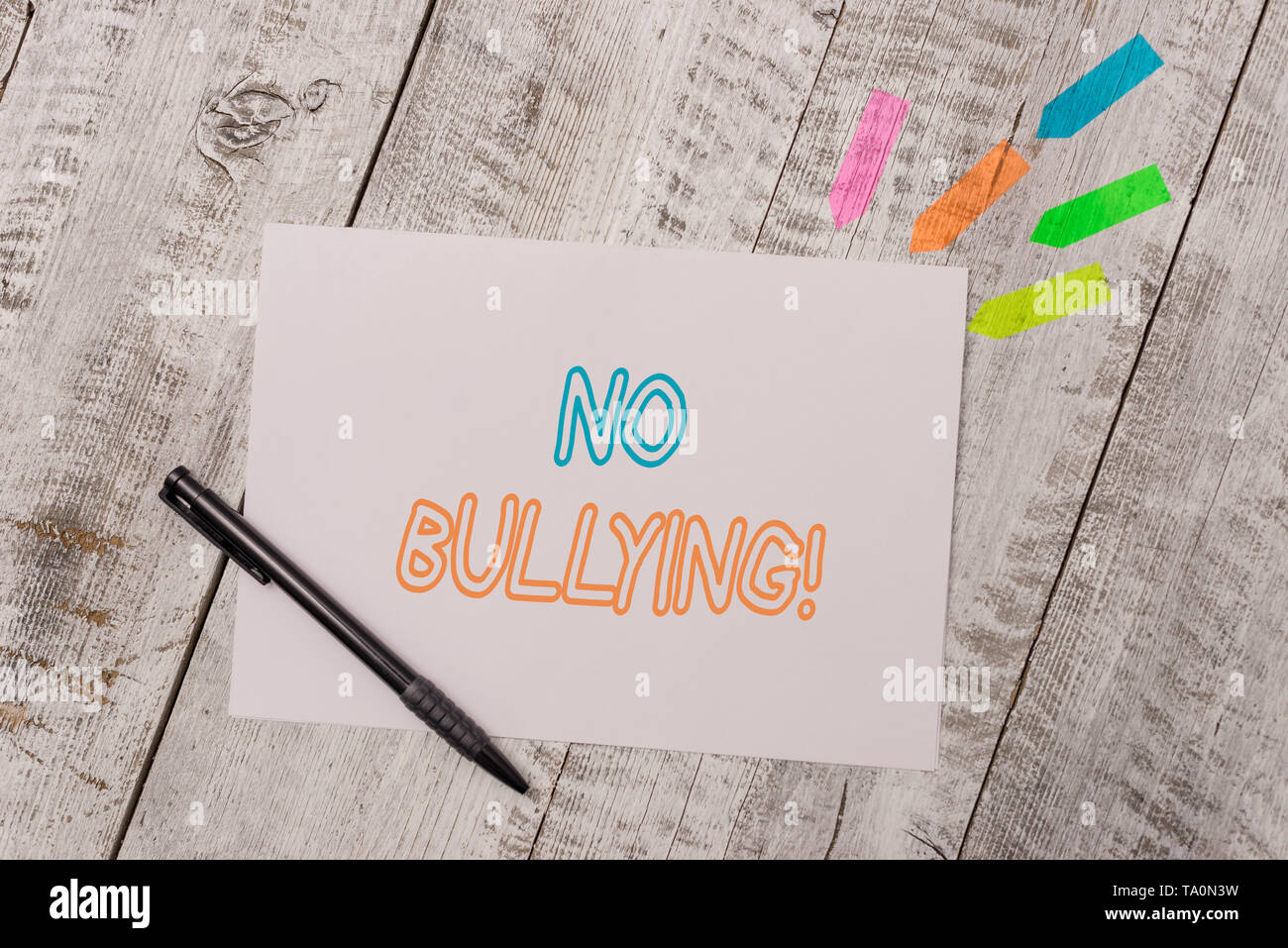 Handwriting text No Bullying. Conceptual photo stop aggressive behavior ...
