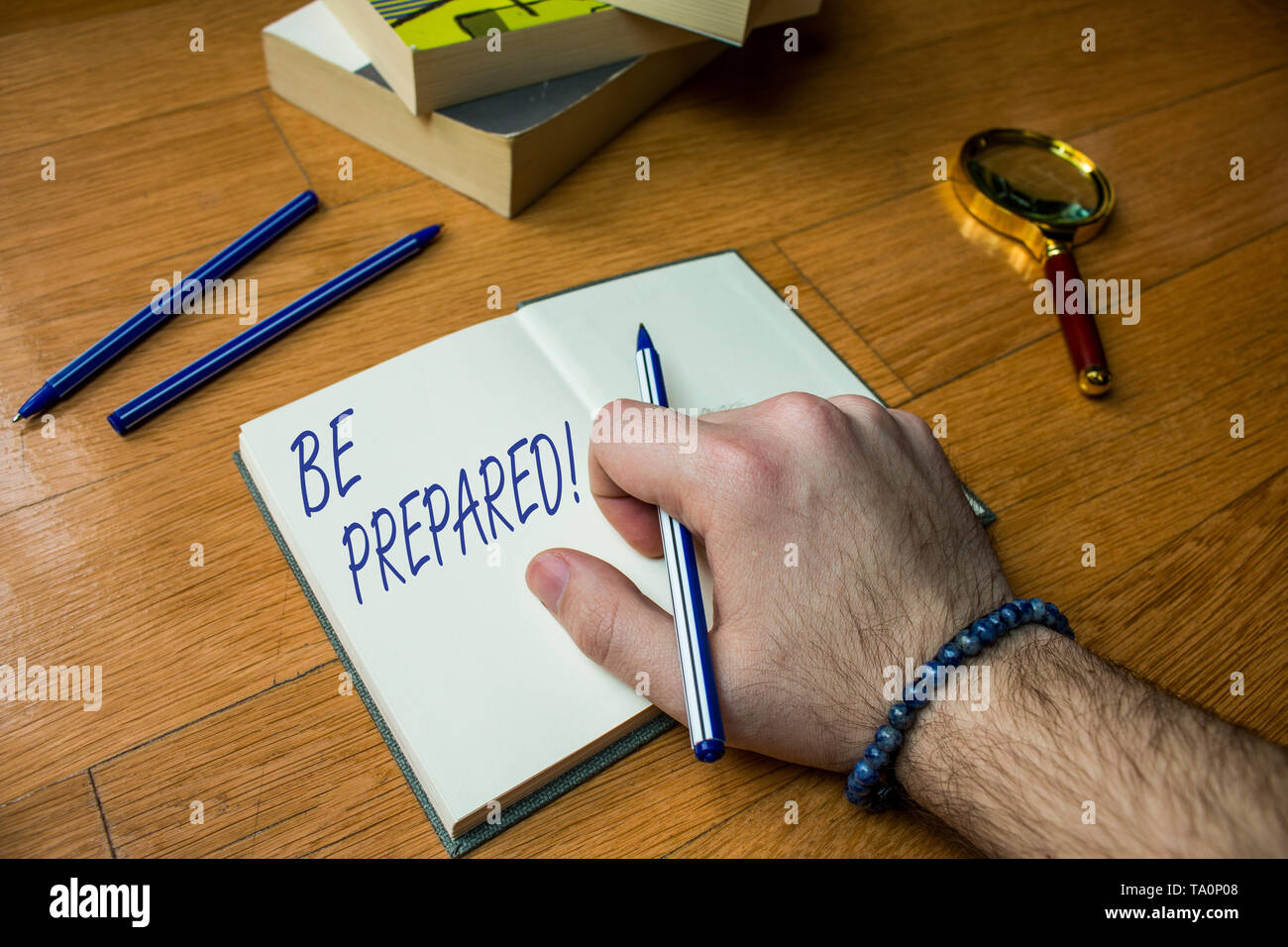 Word writing text Be Prepared. Business photo showcasing try be always ...