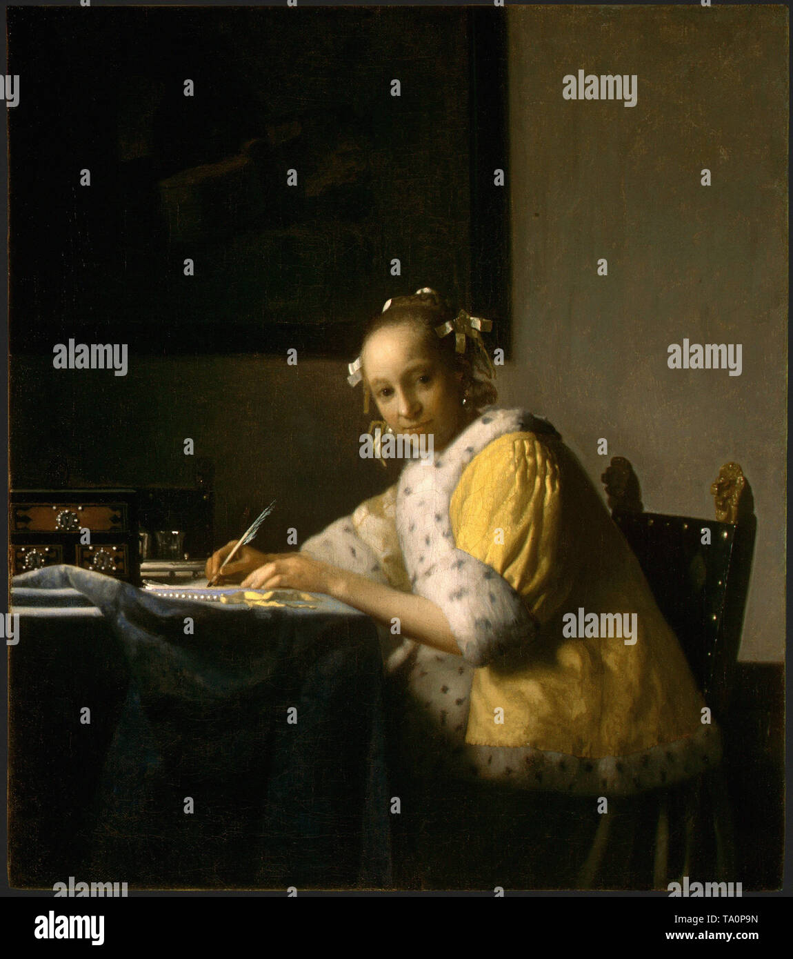 Johannes Vermeer - lady writing c 1666 Stock Photo - Alamy