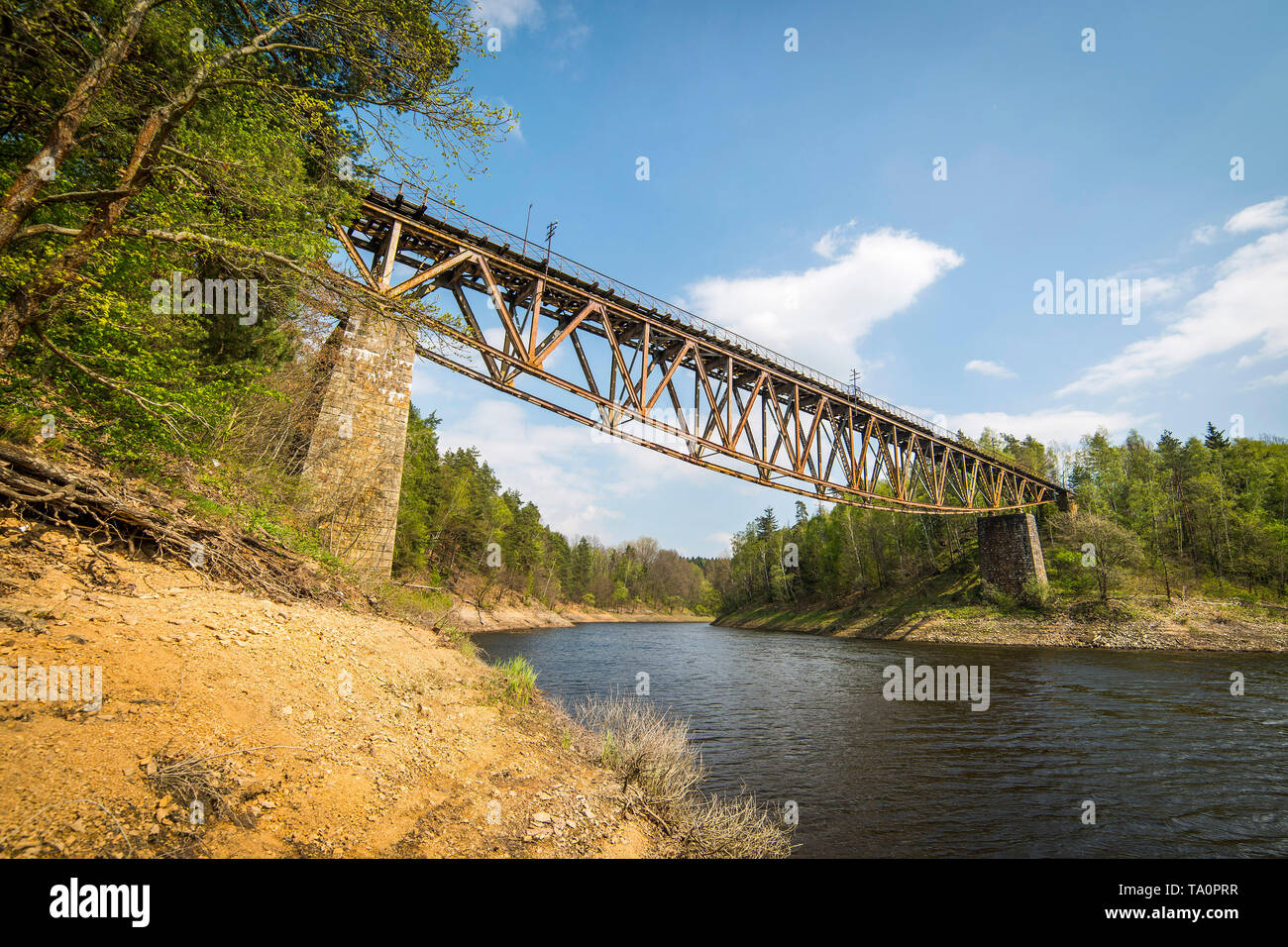 Old railroad bridge on Pilchowice Lake, Poland Stock Photo - Alamy