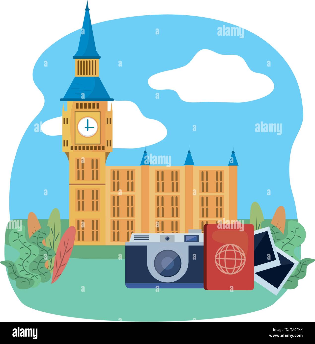 Big ben landmark design, Travel trip vacation tourism journey and ...