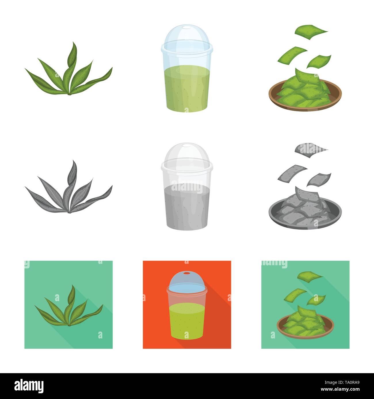 Vector illustration of protein and sea sign. Set of protein and natural ...
