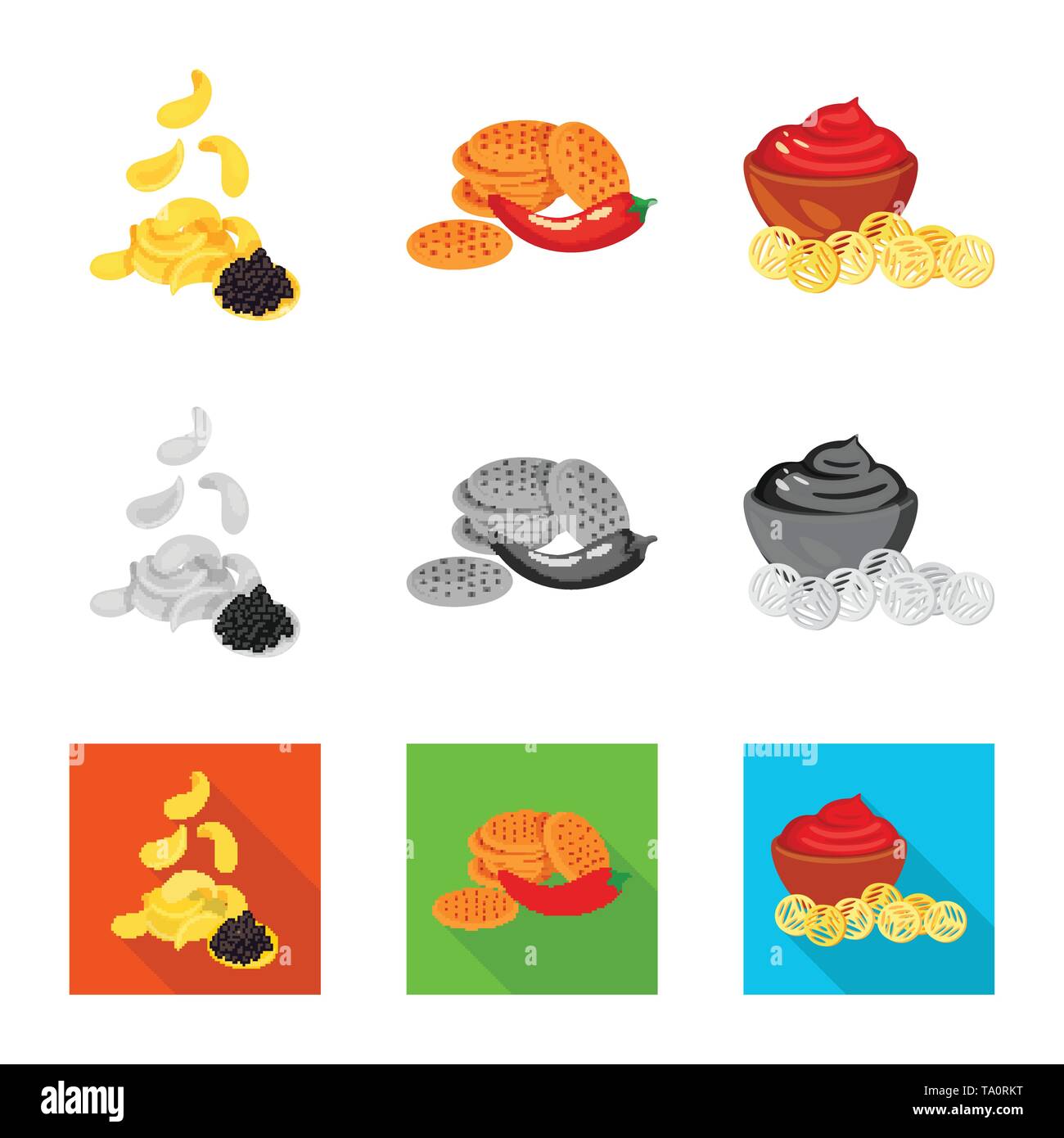 Isolated object of taste and seasonin logo. Set of taste and organic ...