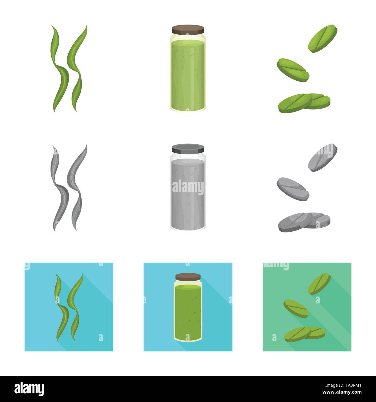 Vector design of protein and sea sign. Set of protein and natural ...