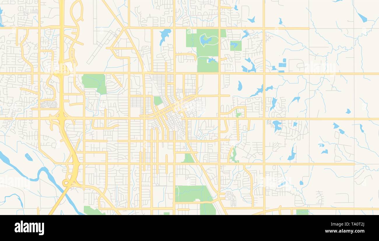 Empty vector map of Norman, Oklahoma, USA, printable road map created ...