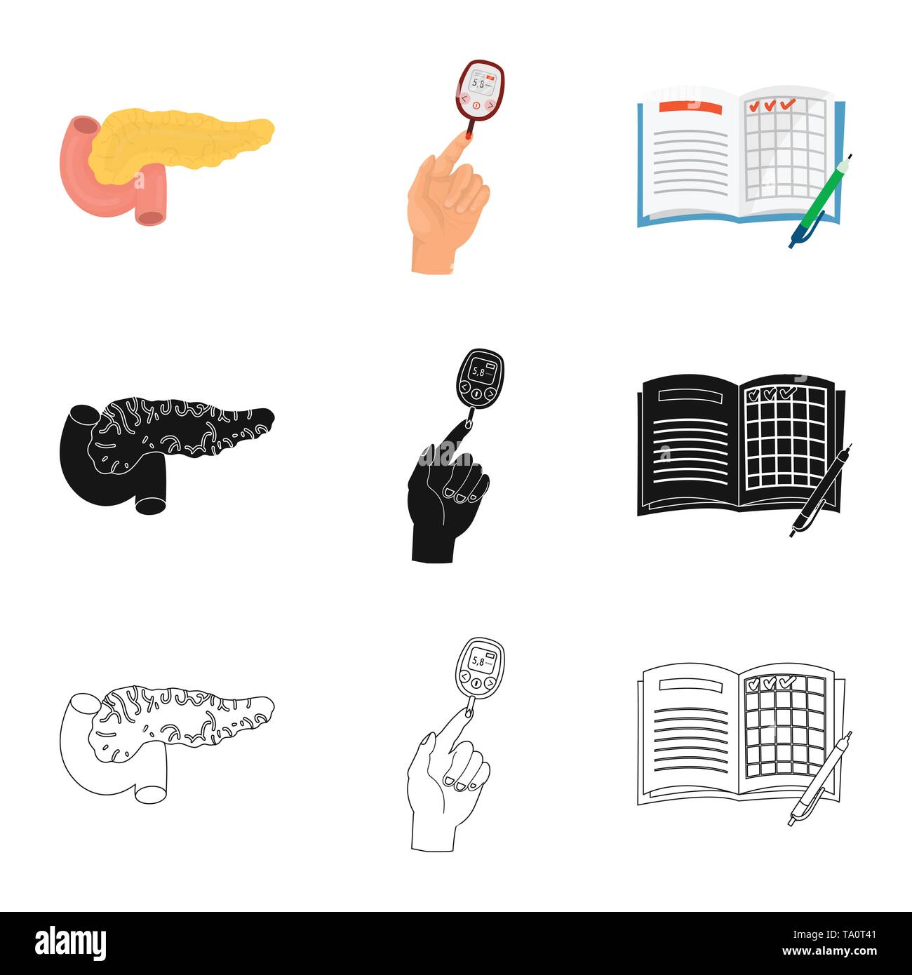 pancreas,glucometer,notepad,organ,measuring,notebook,anatomy,level,book ...