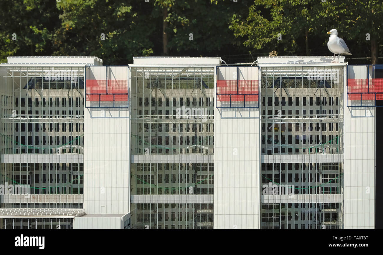 Huge bird on building in Madurodam, The Netherlands Stock Photo - Alamy