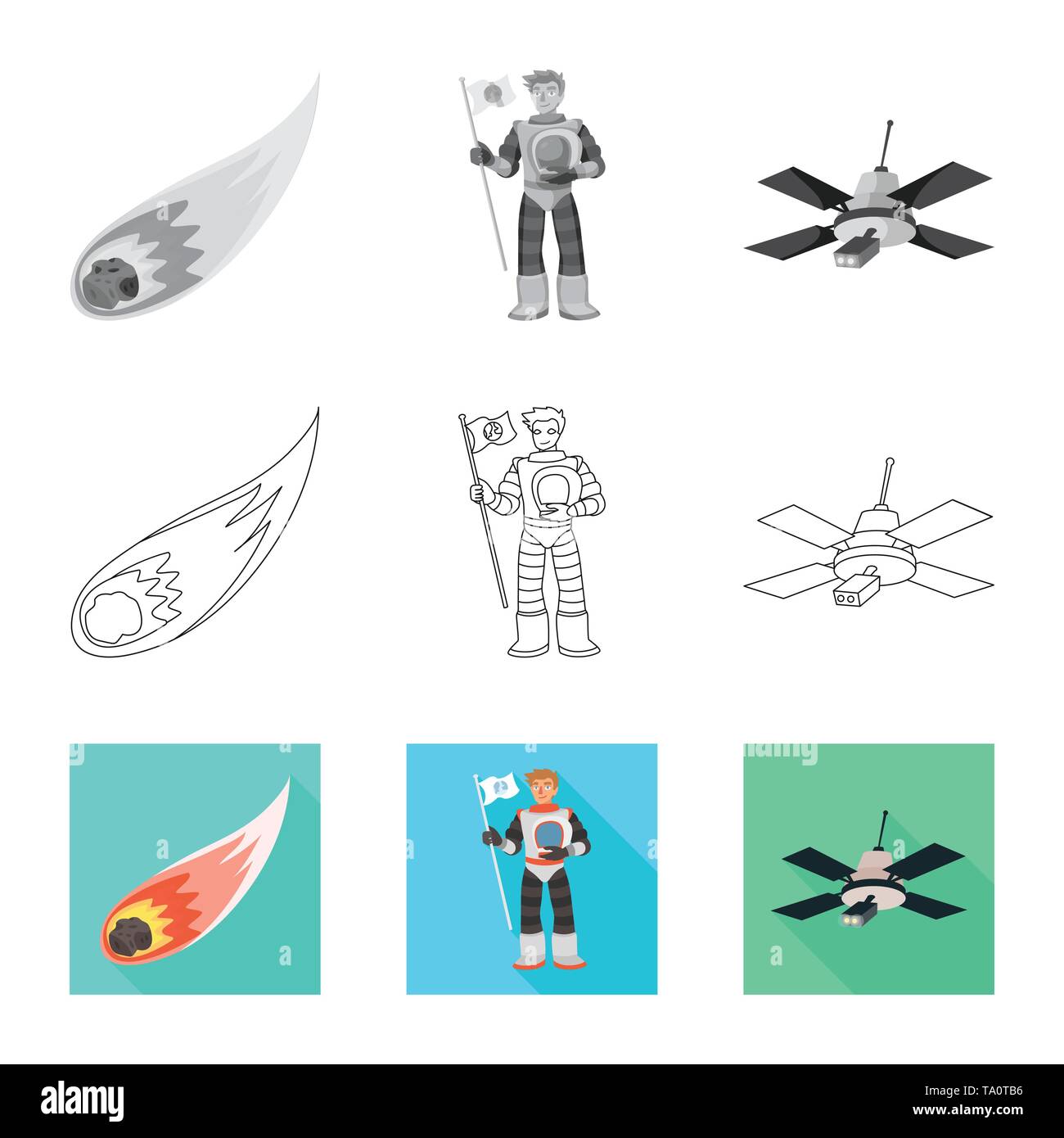 Vector design of astronomy and technology logo. Set of astronomy and ...